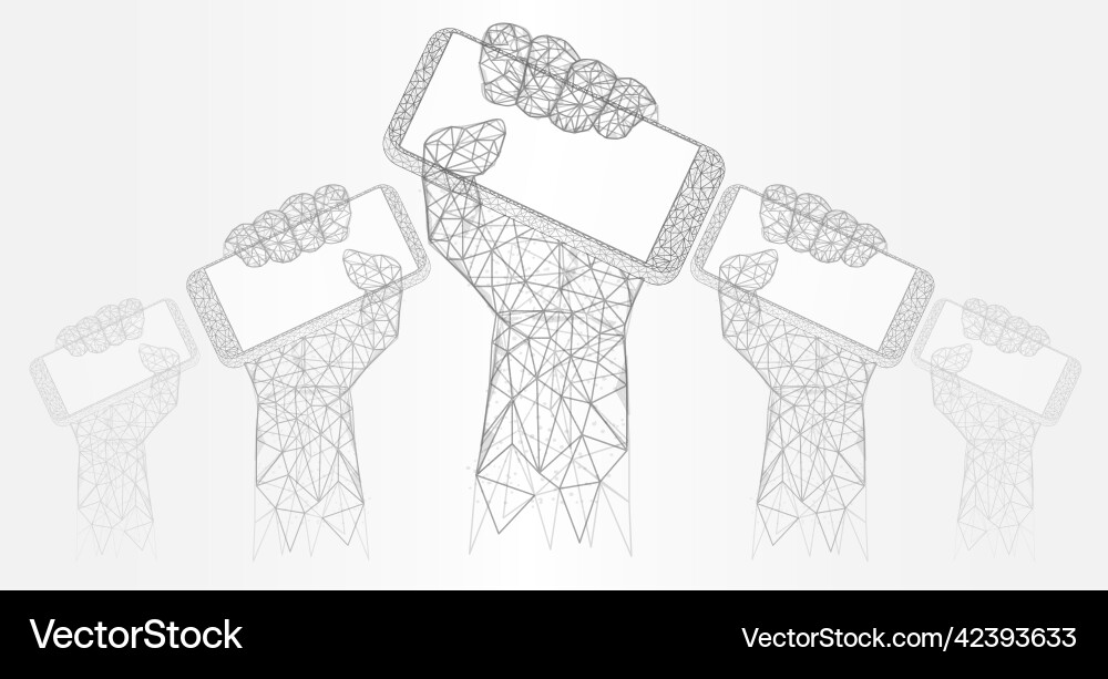 Online protest 3d digital revolution idea Vector Image