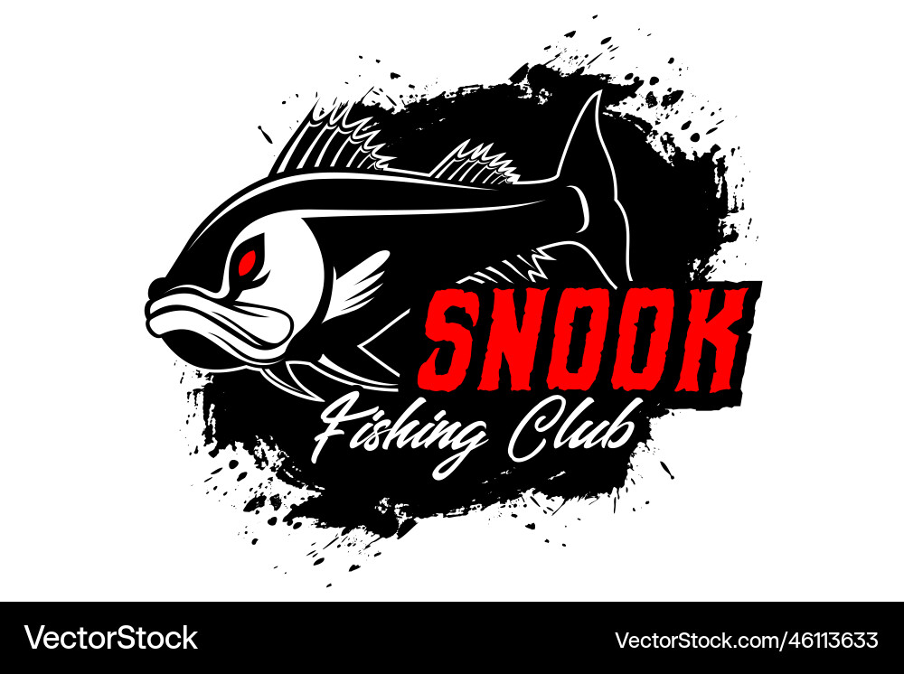 Snook fish fishing logo isolated background Vector Image
