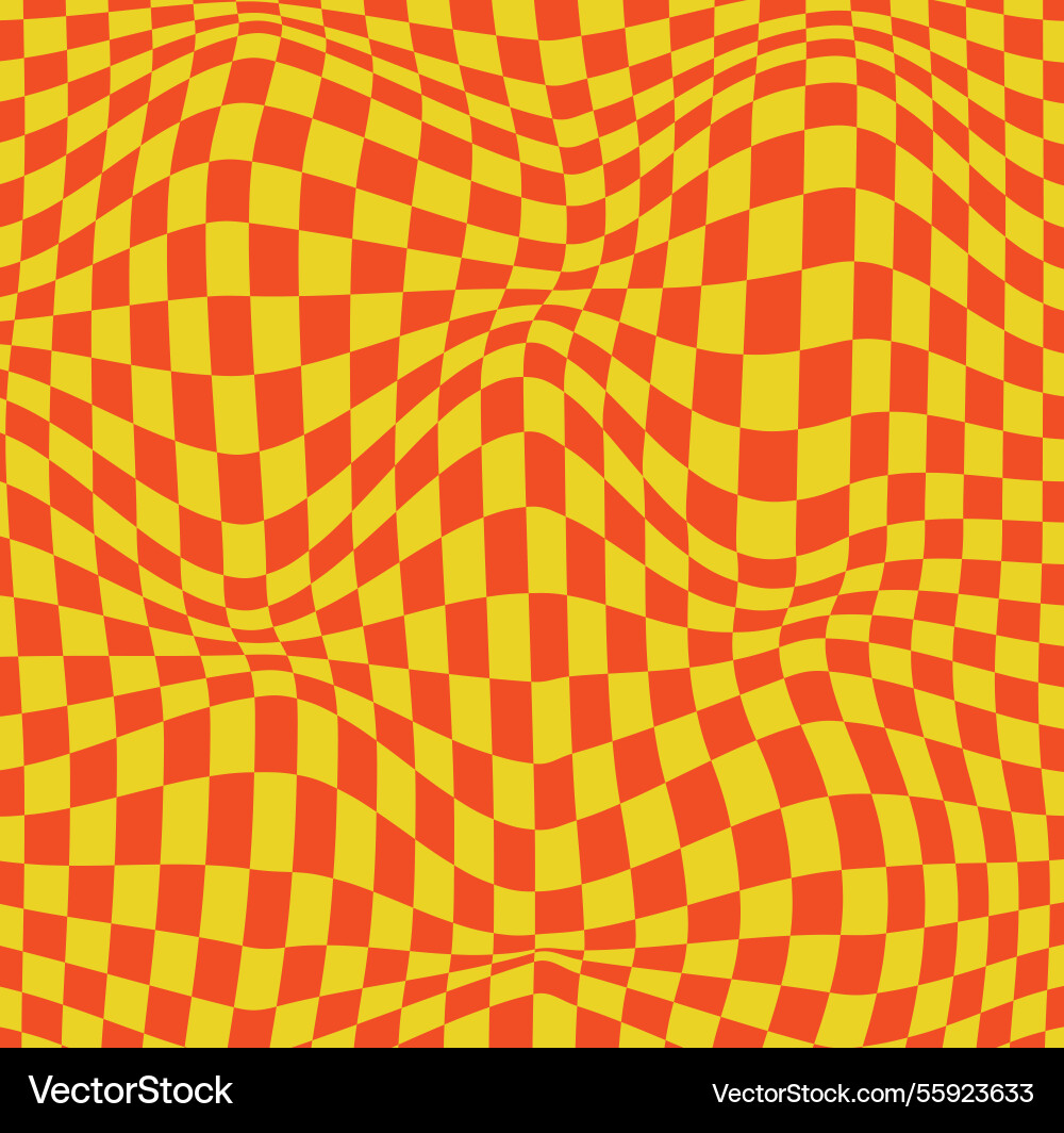 Wavy checkered optical illusion pattern Royalty Free Vector