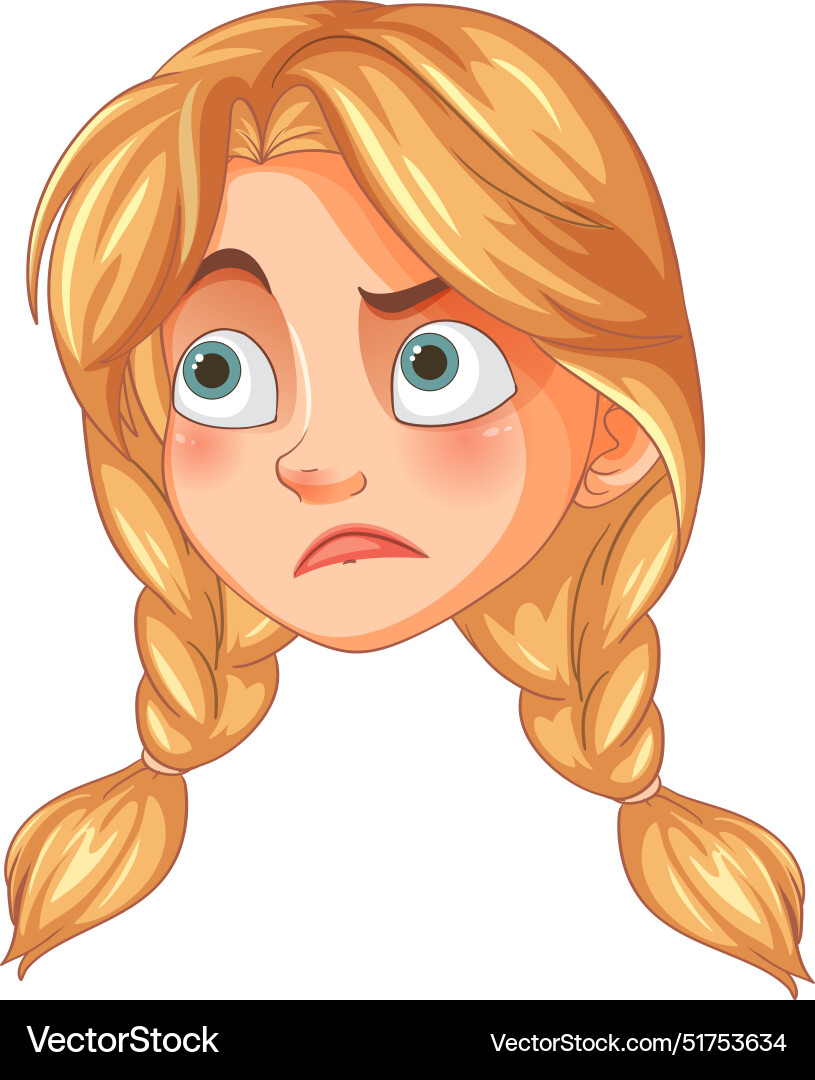 A girl with puzzled expression Royalty Free Vector Image