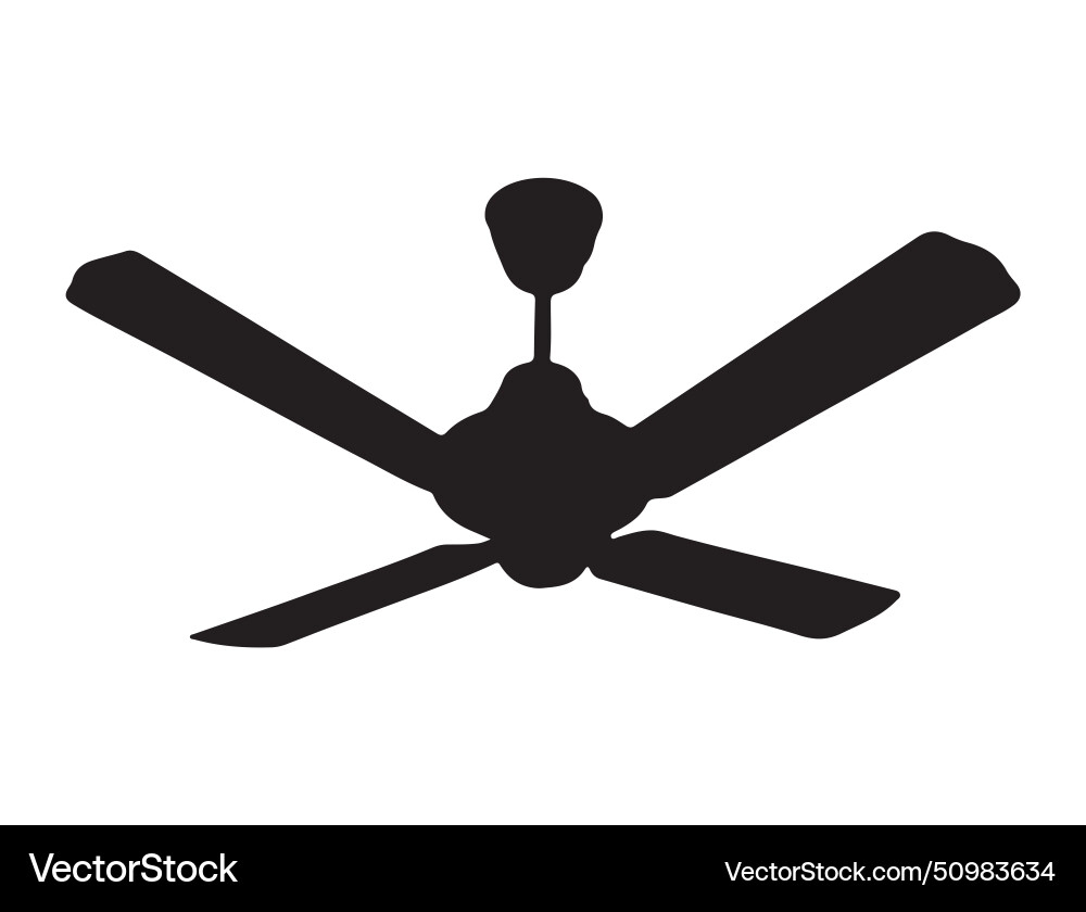 Ceiling fan silhouette art Royalty Free Vector Image