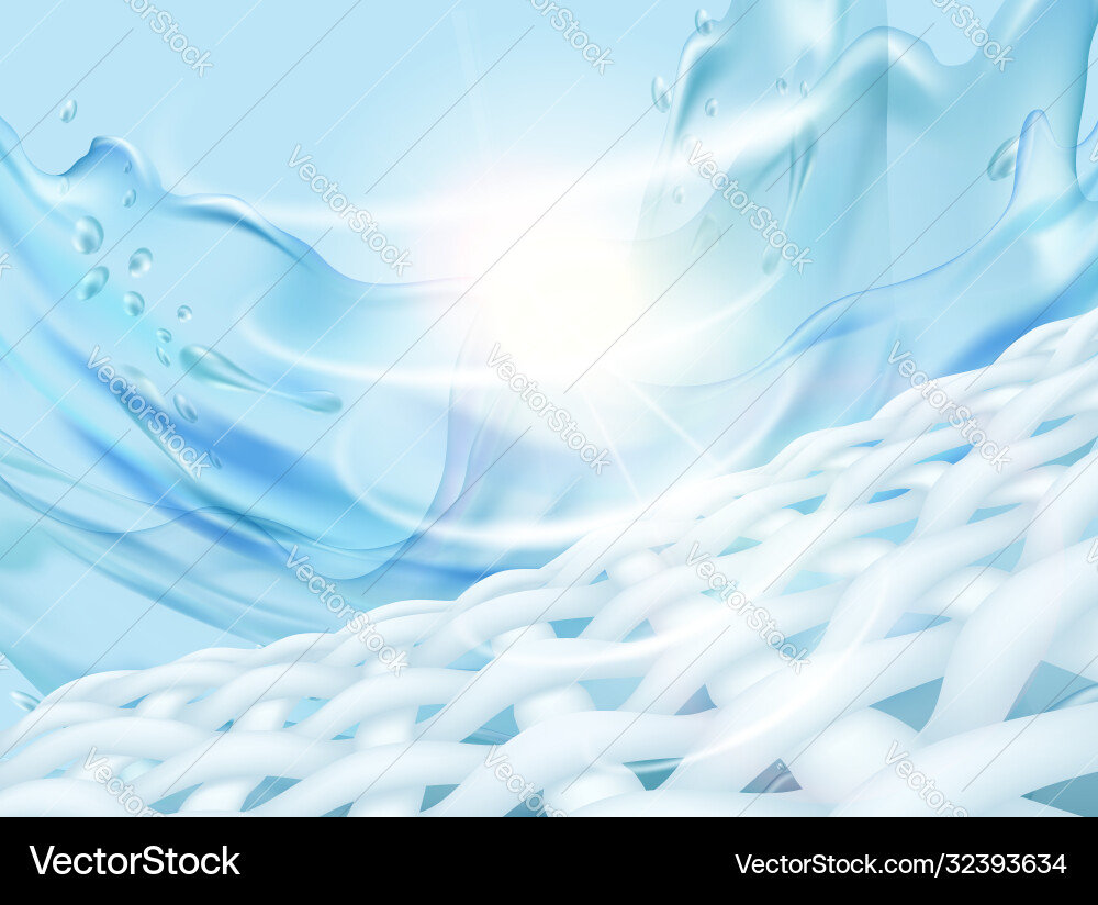 Clean cloth closeup with splashes water Royalty Free Vector