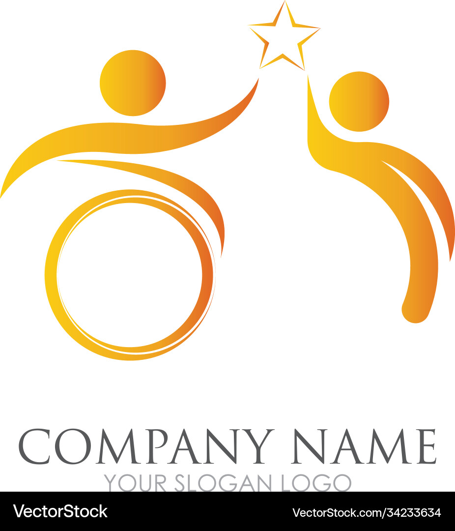 Disability Support Logo Royalty Free Vector Image