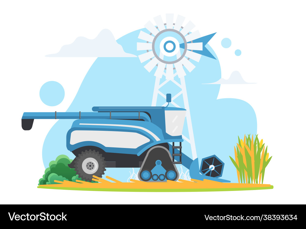 Farm Harvester Combine Royalty Free Vector Image