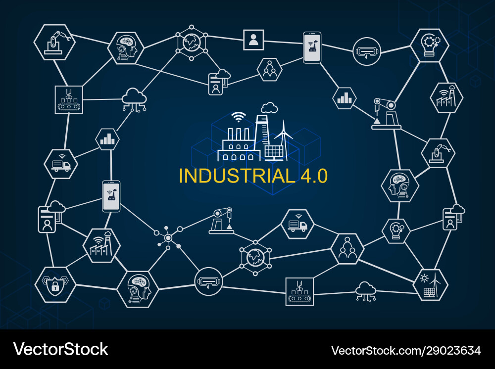 Industry and smart productions icon set Royalty Free Vector