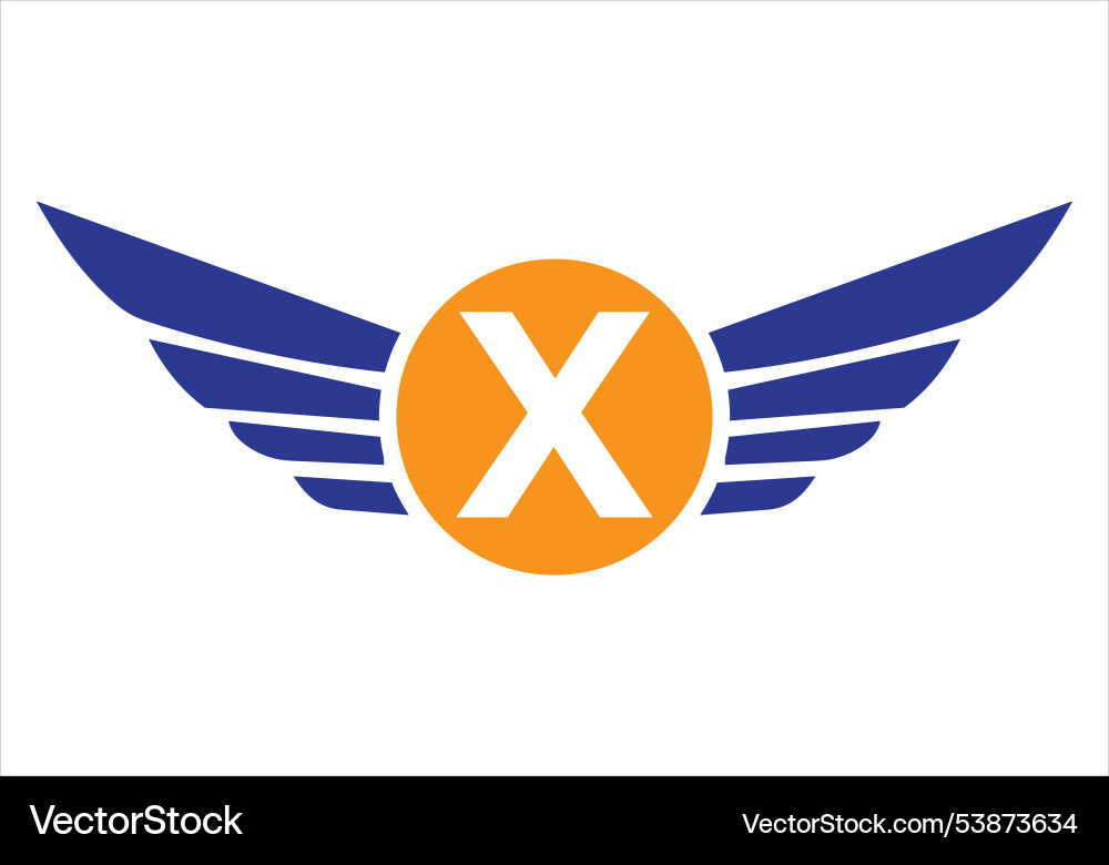 Letter x transportation logo design wing symbol Vector Image
