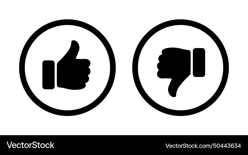 Like and dislike symbol black outline Royalty Free Vector