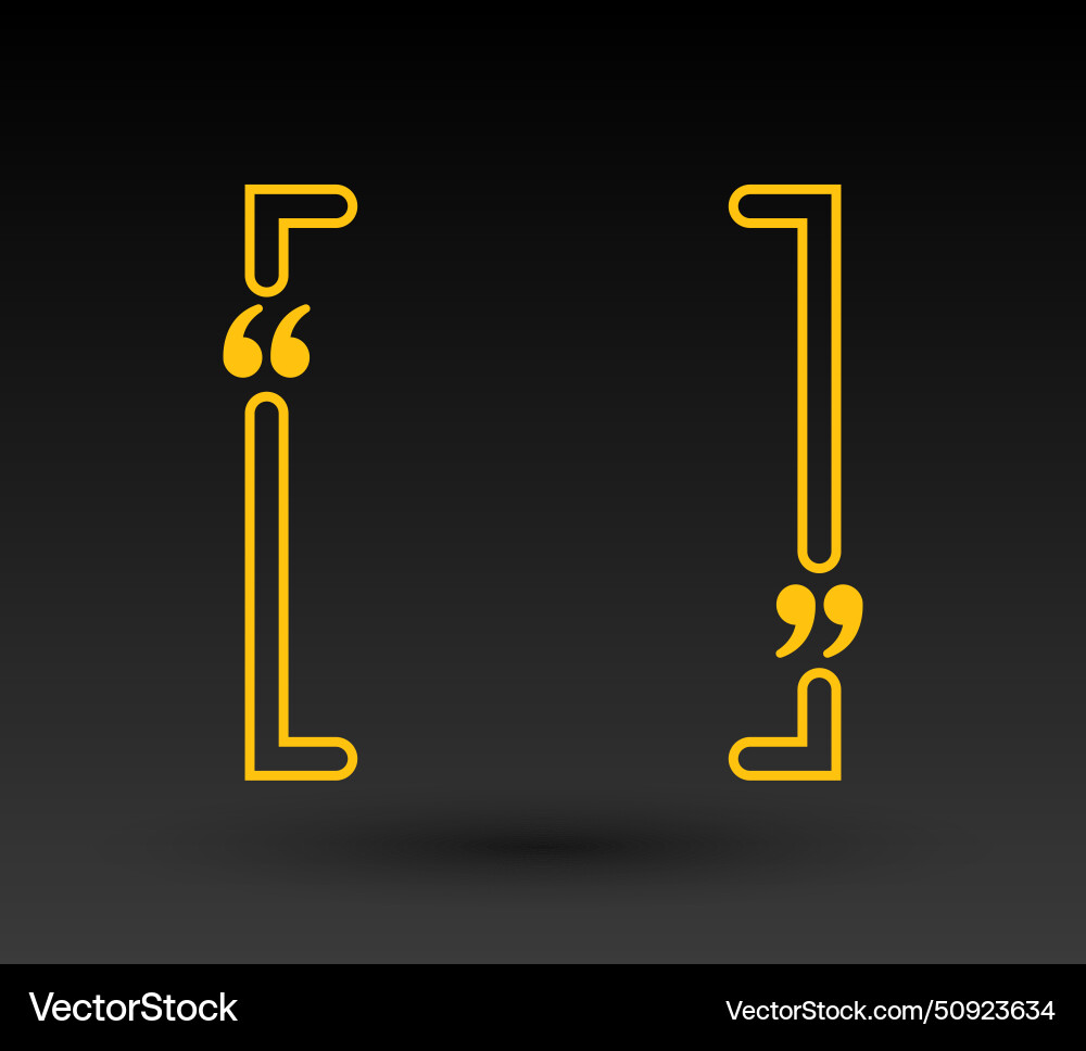 Quote lines text with bracket banner Royalty Free Vector