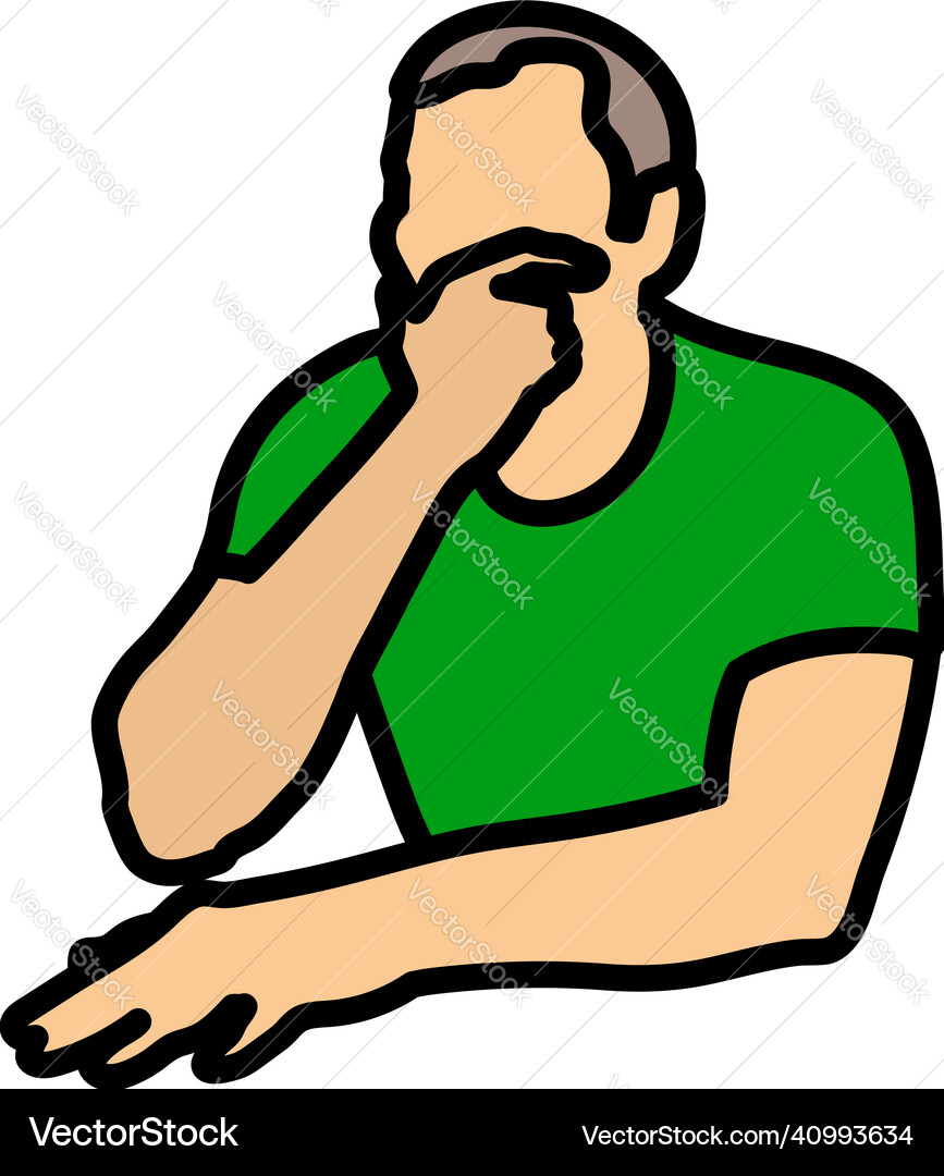 Thinking man icon Royalty Free Vector Image - VectorStock