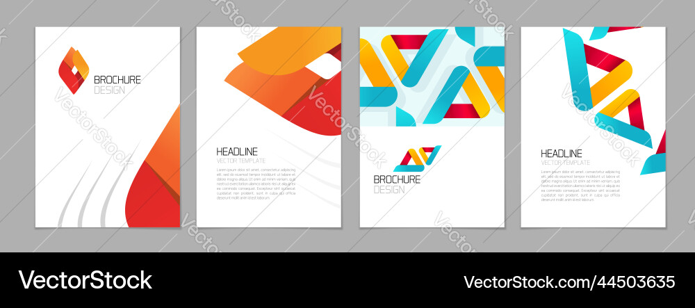 Brochure flyer design red blue abstract page Vector Image