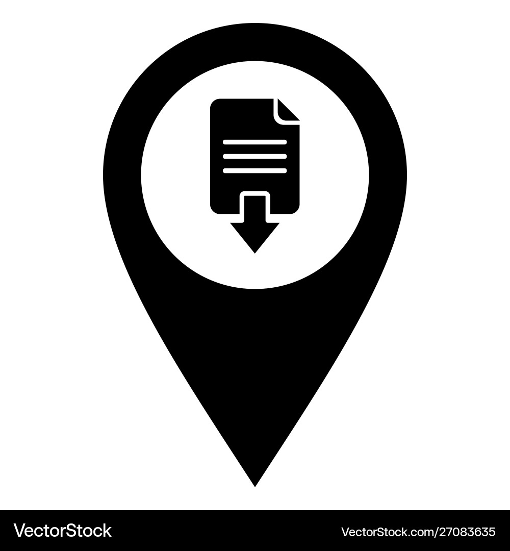 Document download and location pin Royalty Free Vector Image