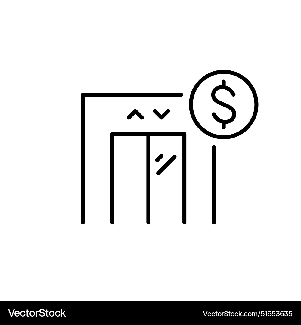 Elevator and dollar symbol vertical Royalty Free Vector