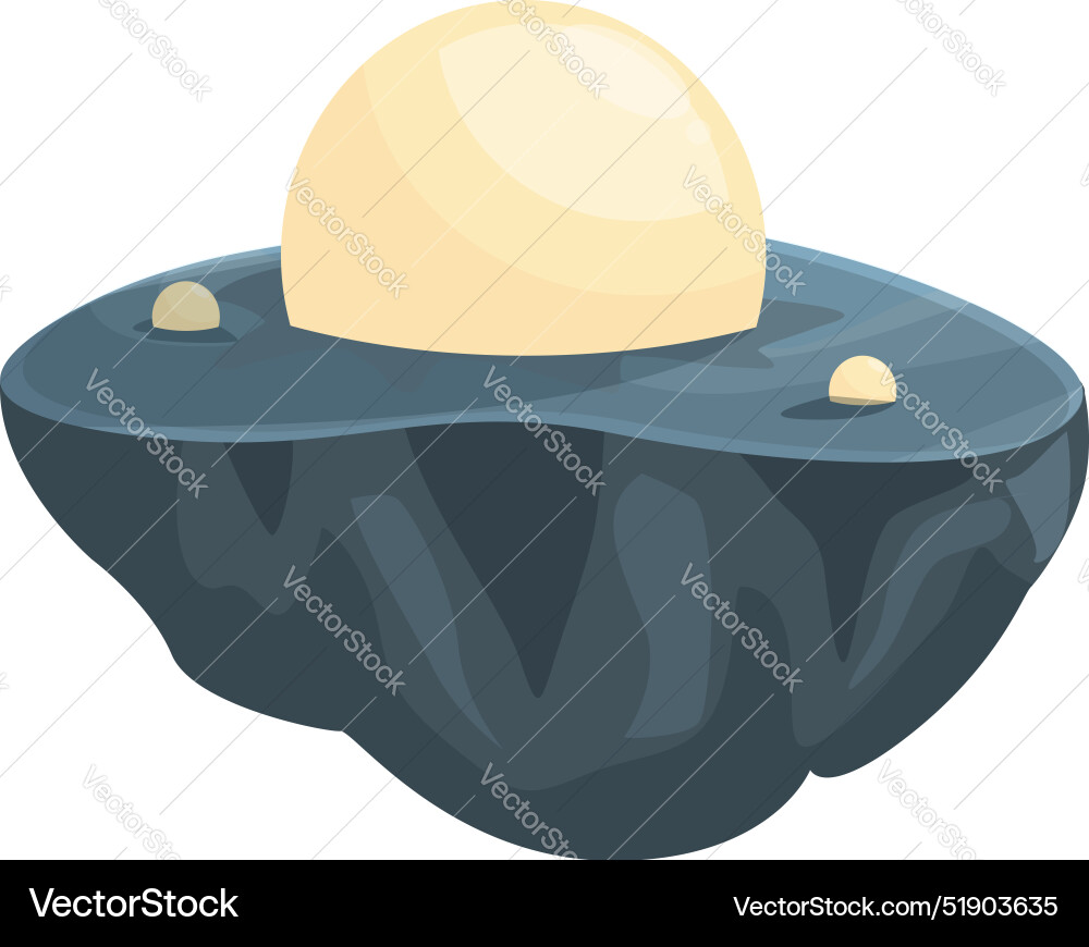 Large pearl forming inside blue oyster shell Vector Image