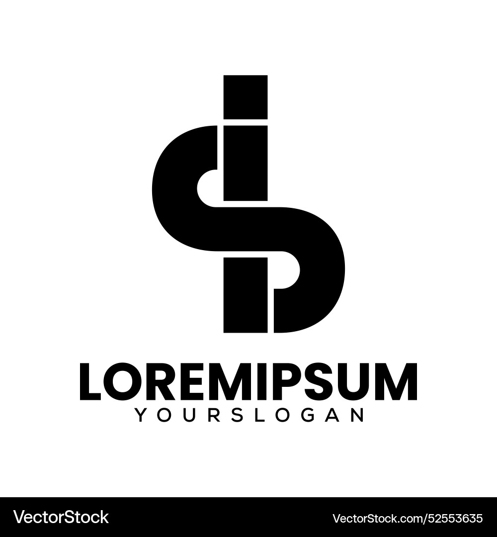 Letter i s abstract logo design Royalty Free Vector Image