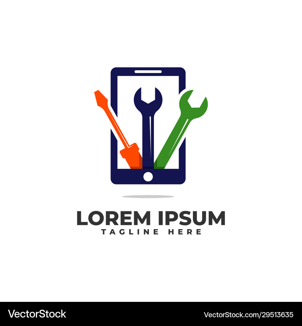 Mobile phone repair logo icon Royalty Free Vector Image