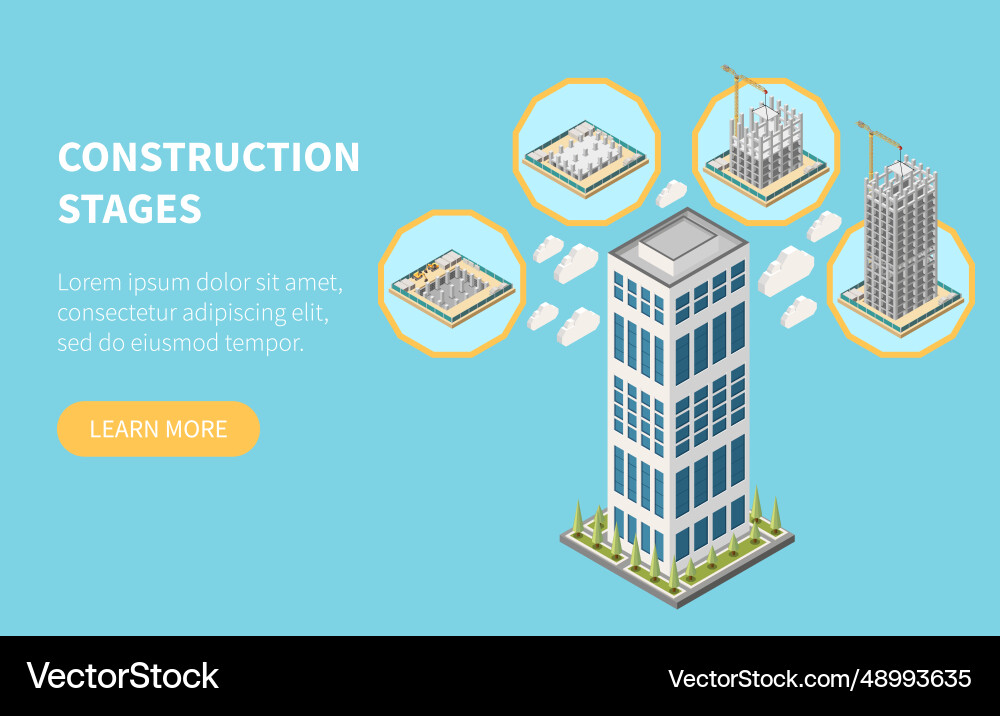 Skyscraper Construction Stages Royalty Free Vector Image