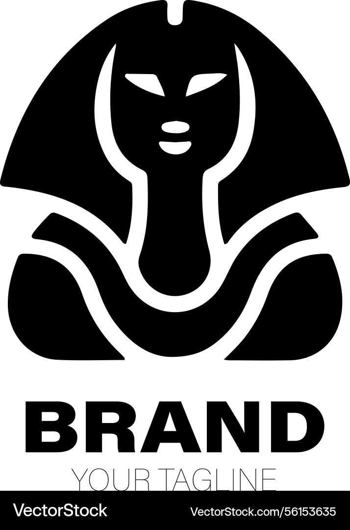 Sphinx logo design brand Royalty Free Vector Image