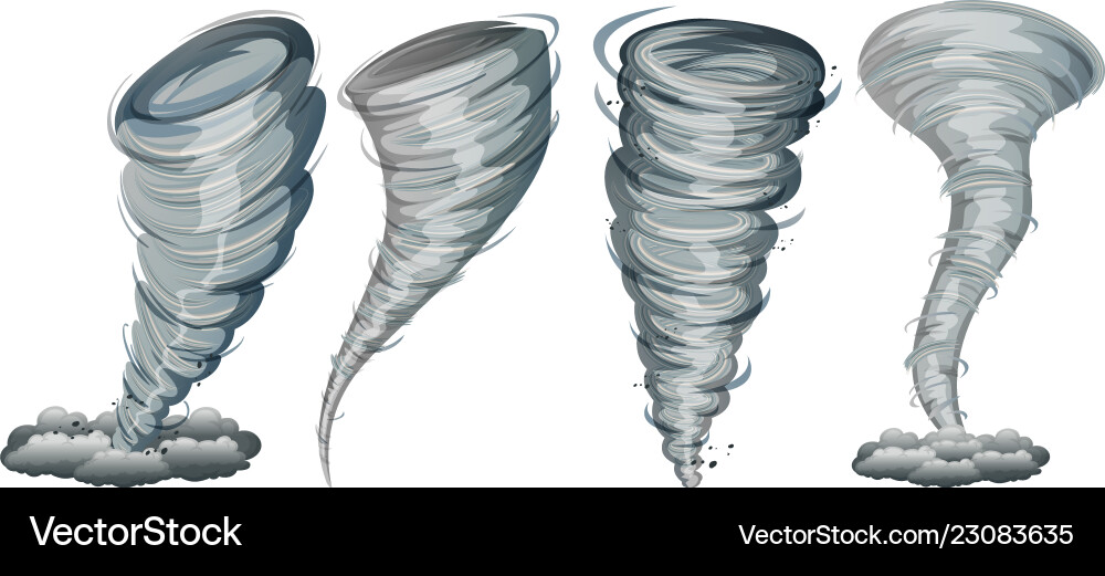 Storm Twisters - Set of Whirlwinds Royalty Free Vector Image