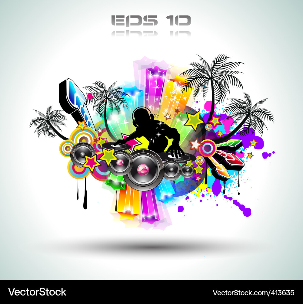 Tropical music party Royalty Free Vector Image