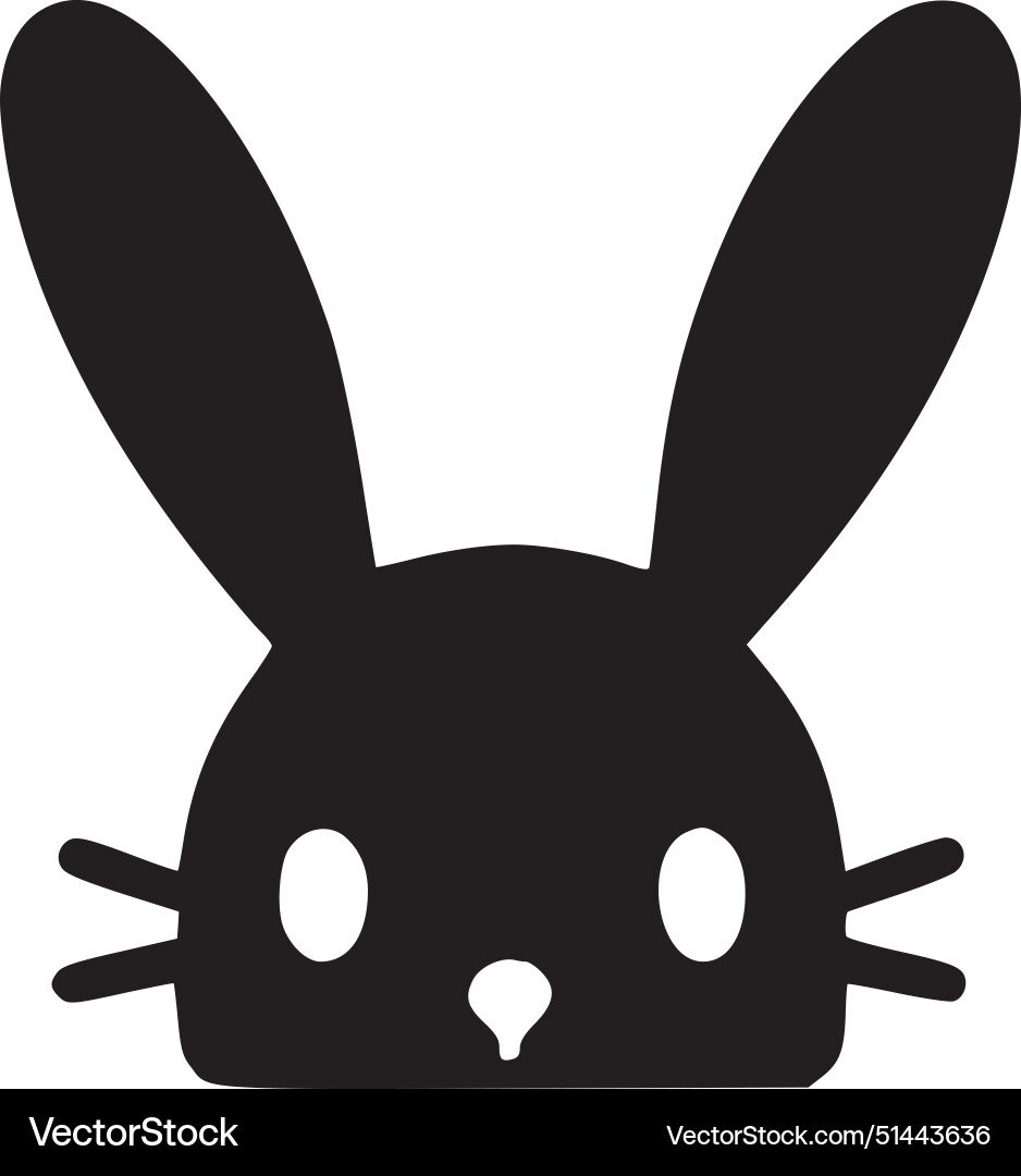 Bunny face - minimalist and simple silhouette Vector Image