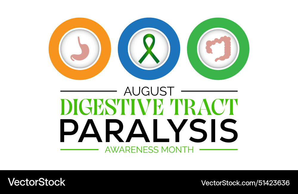 Digestive tract paralysis awareness month Vector Image