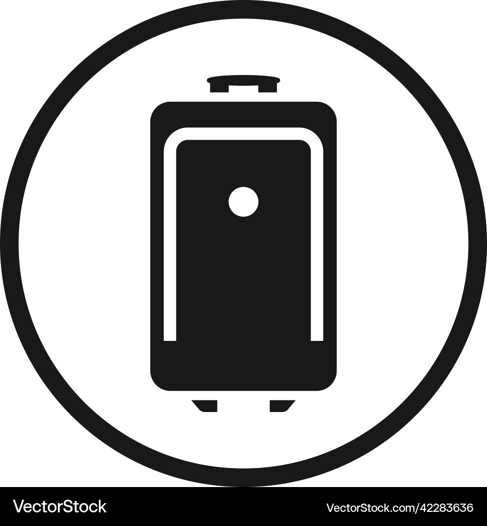 Luggage icon round baggage storage sticker black Vector Image