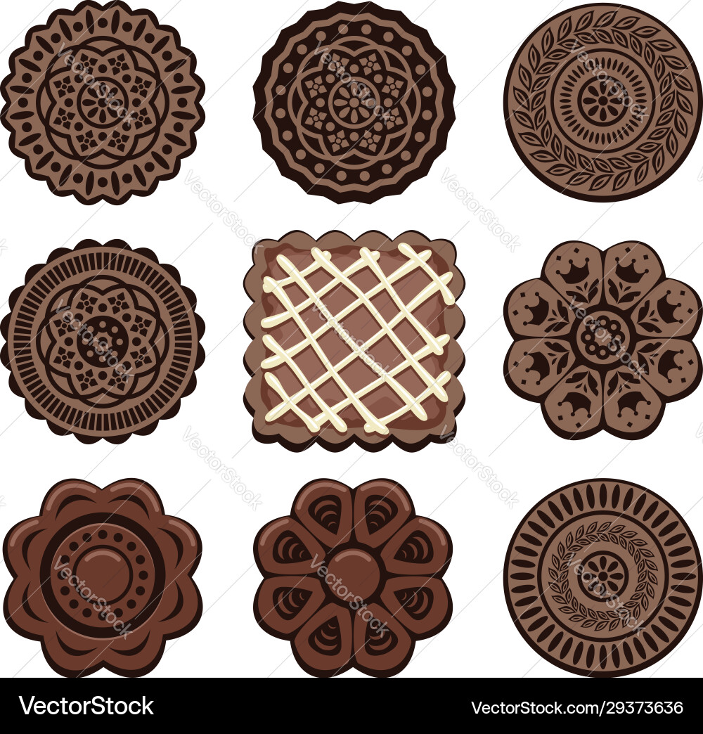 Oreo cookie set Royalty Free Vector Image - VectorStock