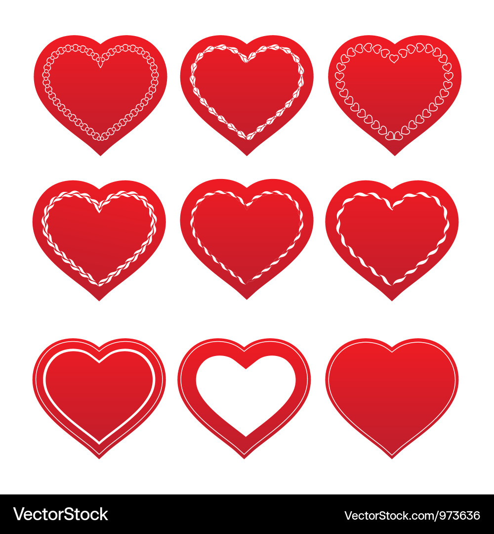 Set of hearts Royalty Free Vector Image - VectorStock