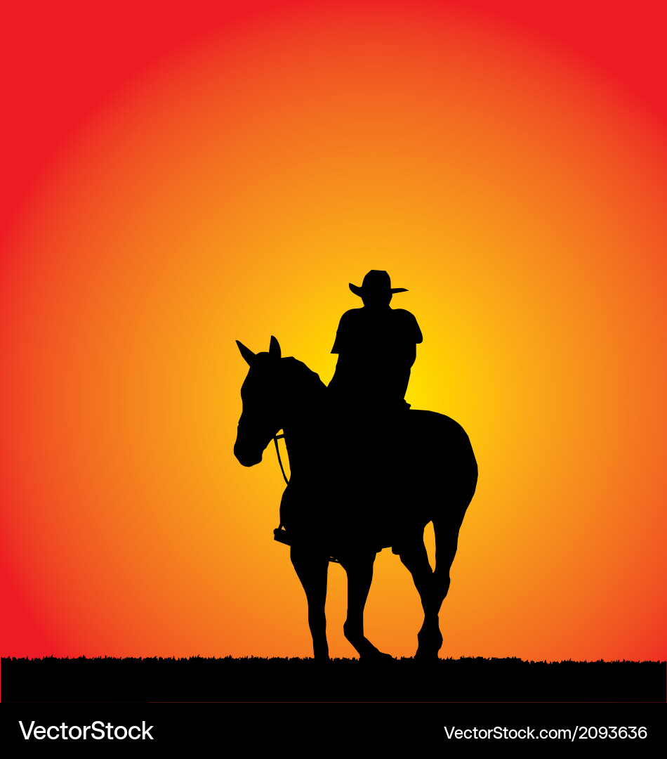 Western Cowboy Silhouettes Royalty Free Vector Image