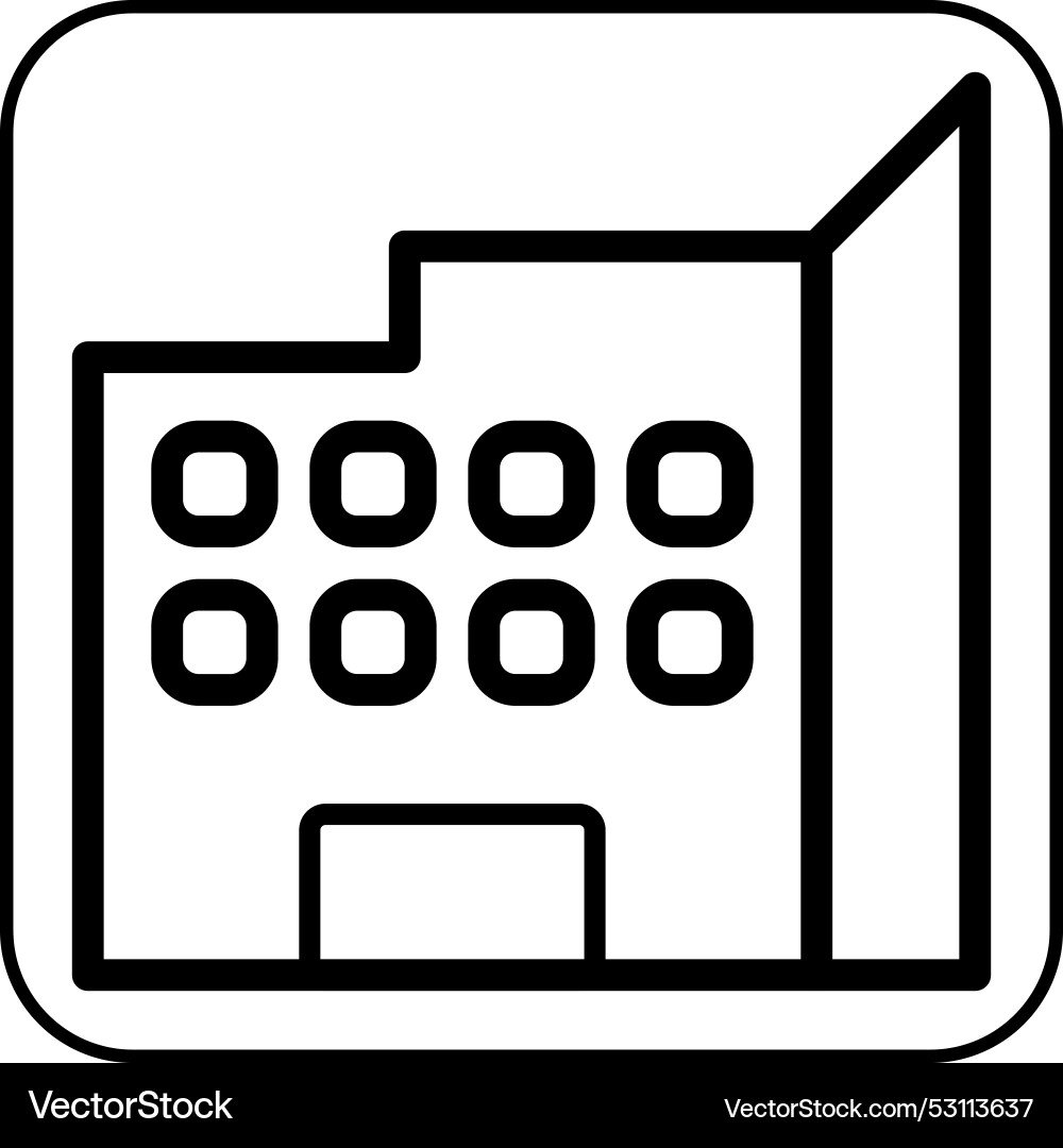 Building icon border black Royalty Free Vector Image