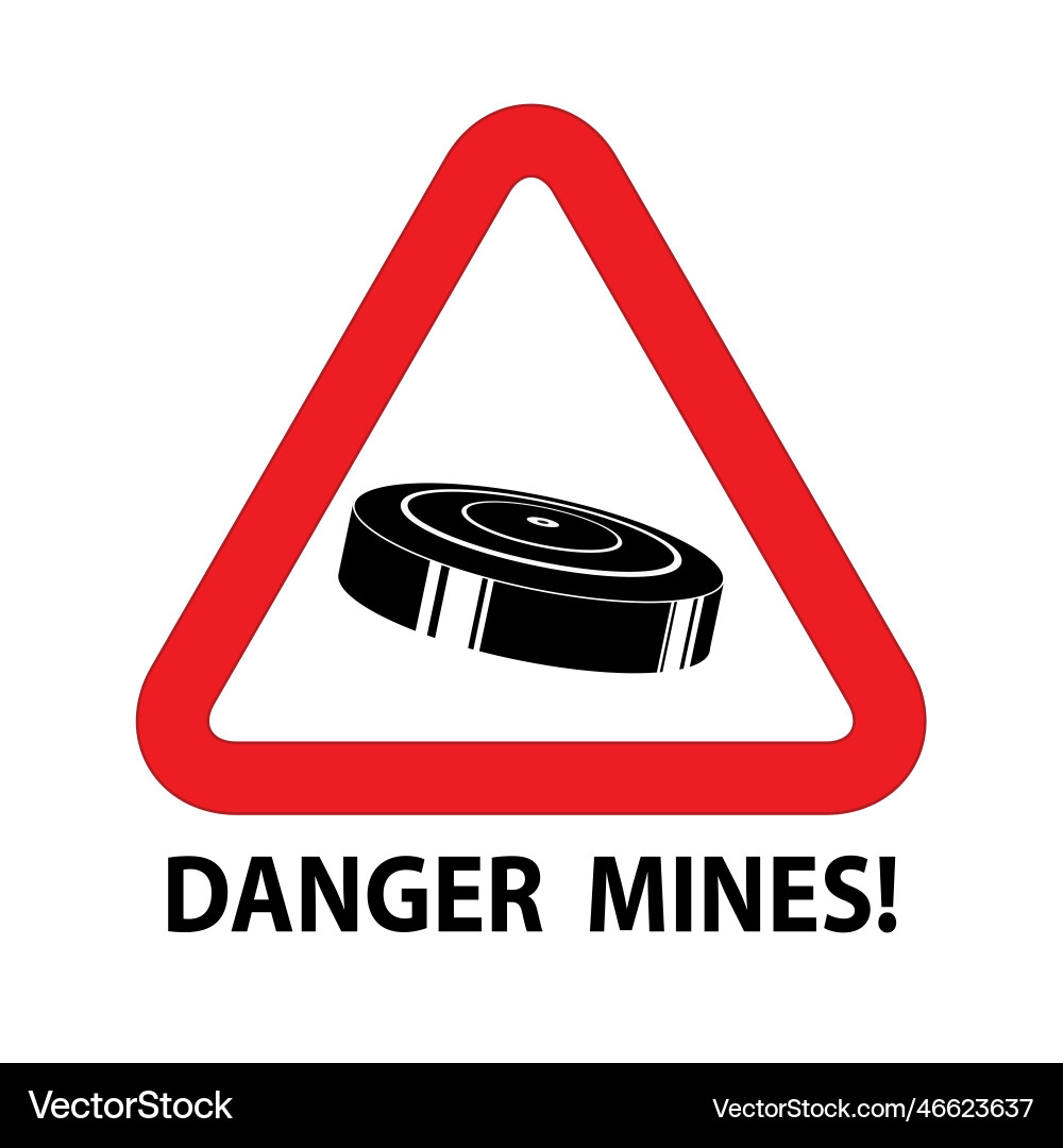 Danger mines sign land icon Royalty Free Vector Image