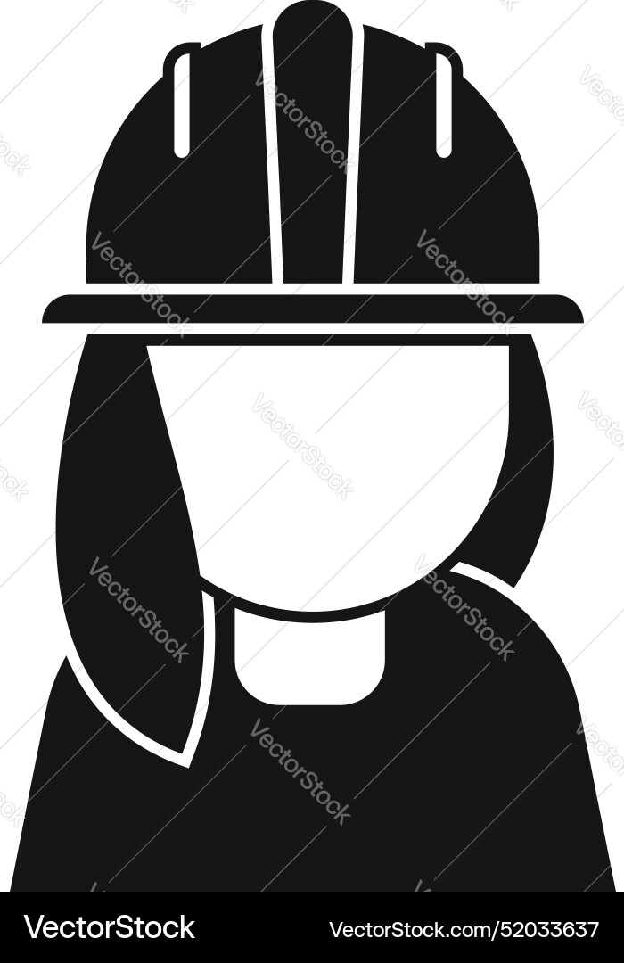 Female construction worker wearing hard hat safety