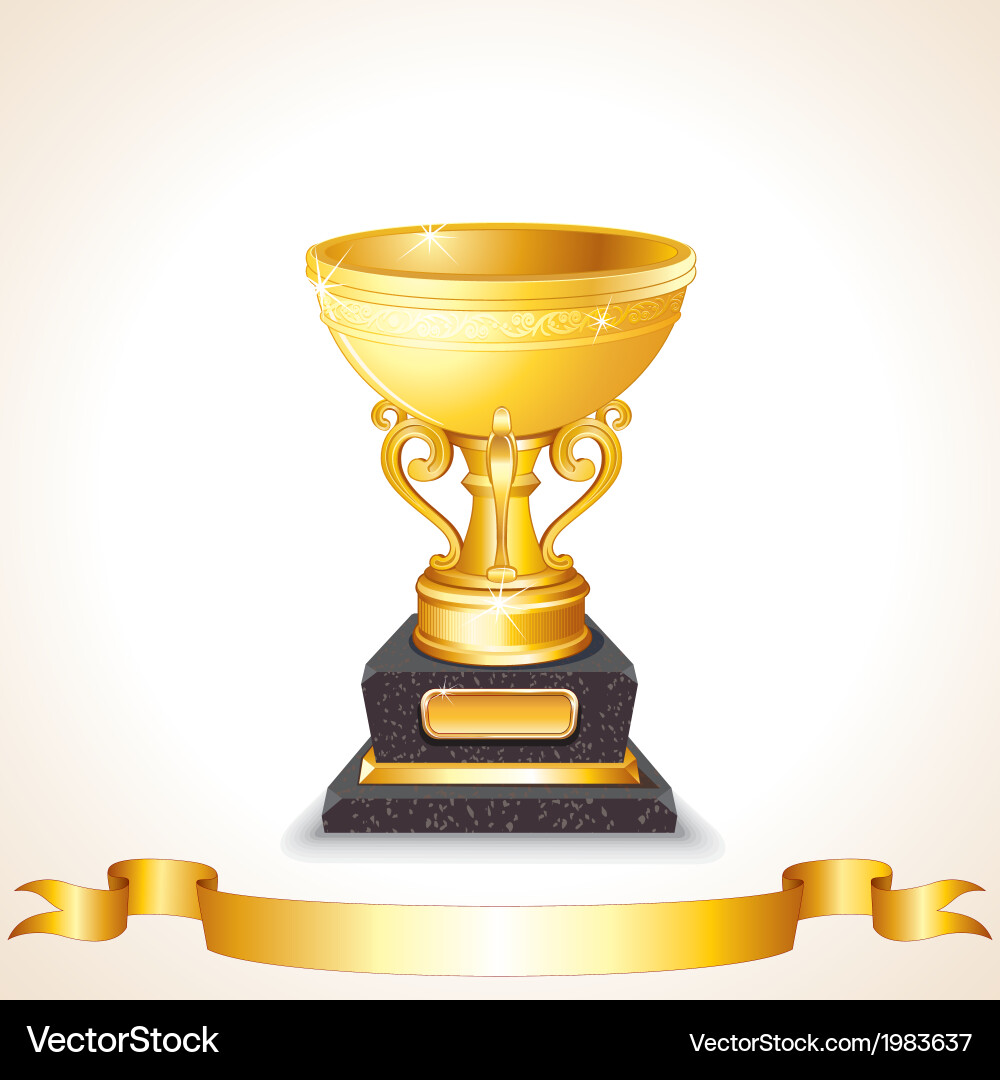 Golden cup Royalty Free Vector Image - VectorStock