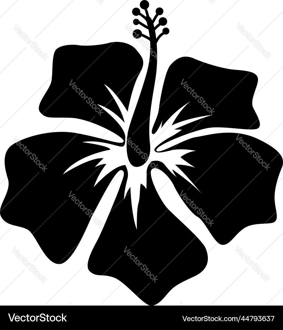 Hibiscus flower design element for logo label Vector Image