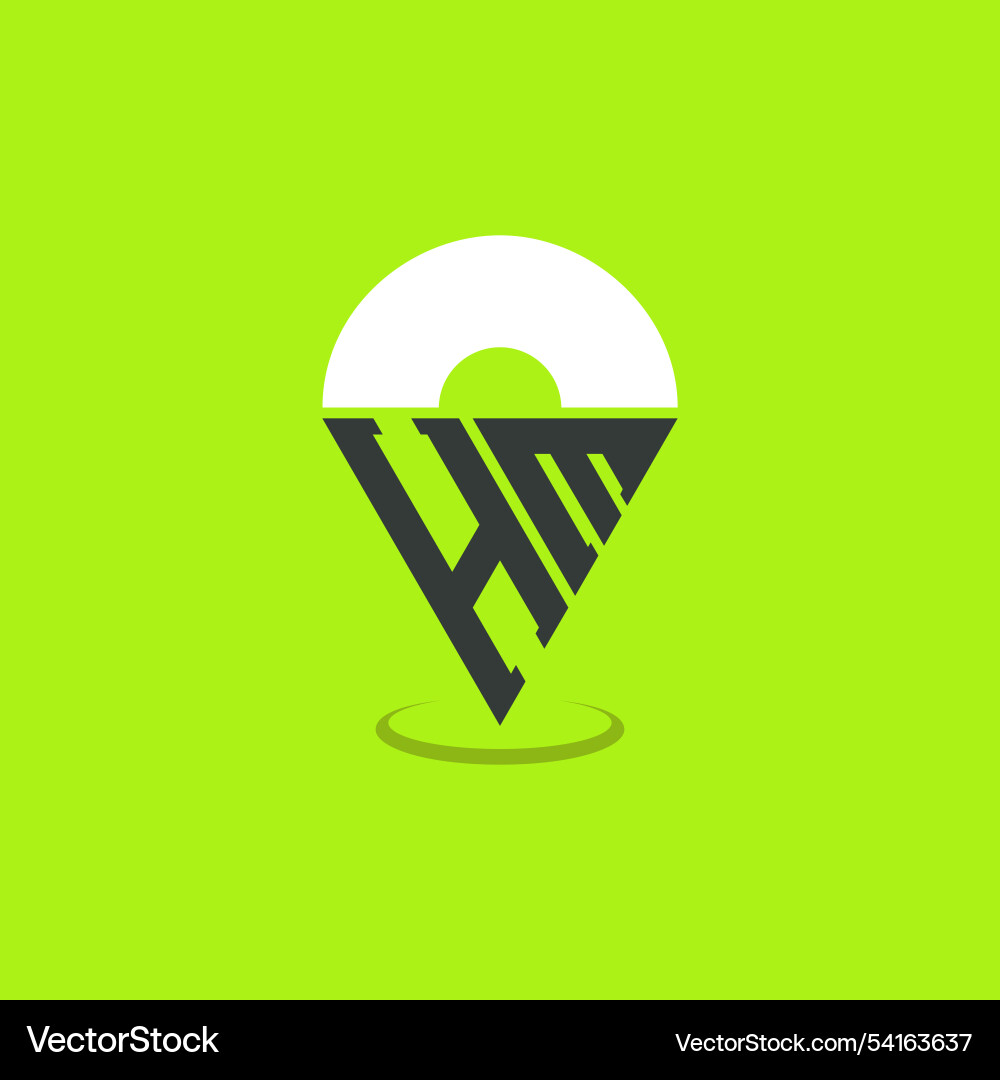 Letter hm location logo design modern initials Vector Image
