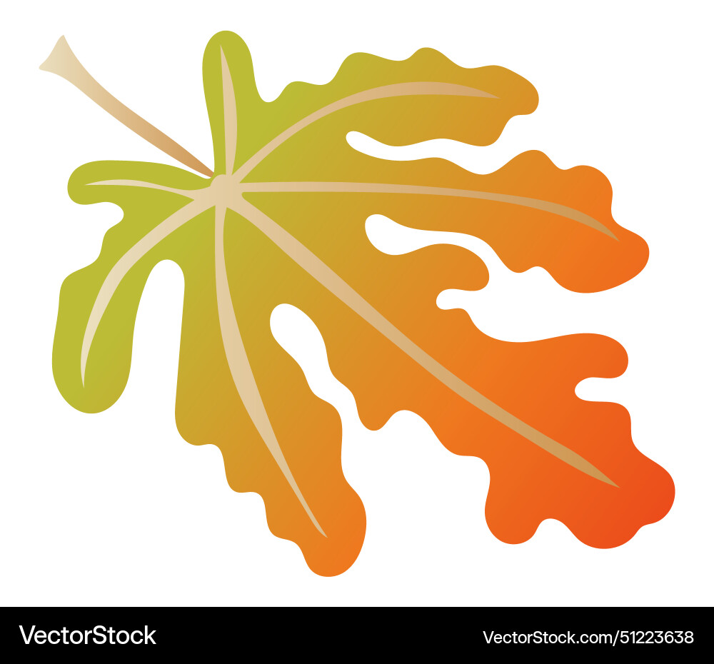 Abstract autumn maple leaf with veins in flat Vector Image