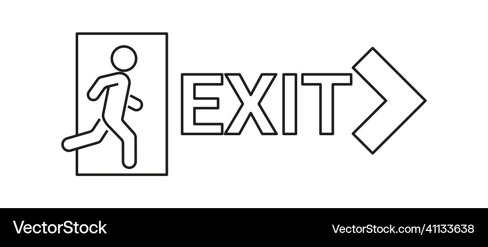Exit Sign Clip Art Black And White