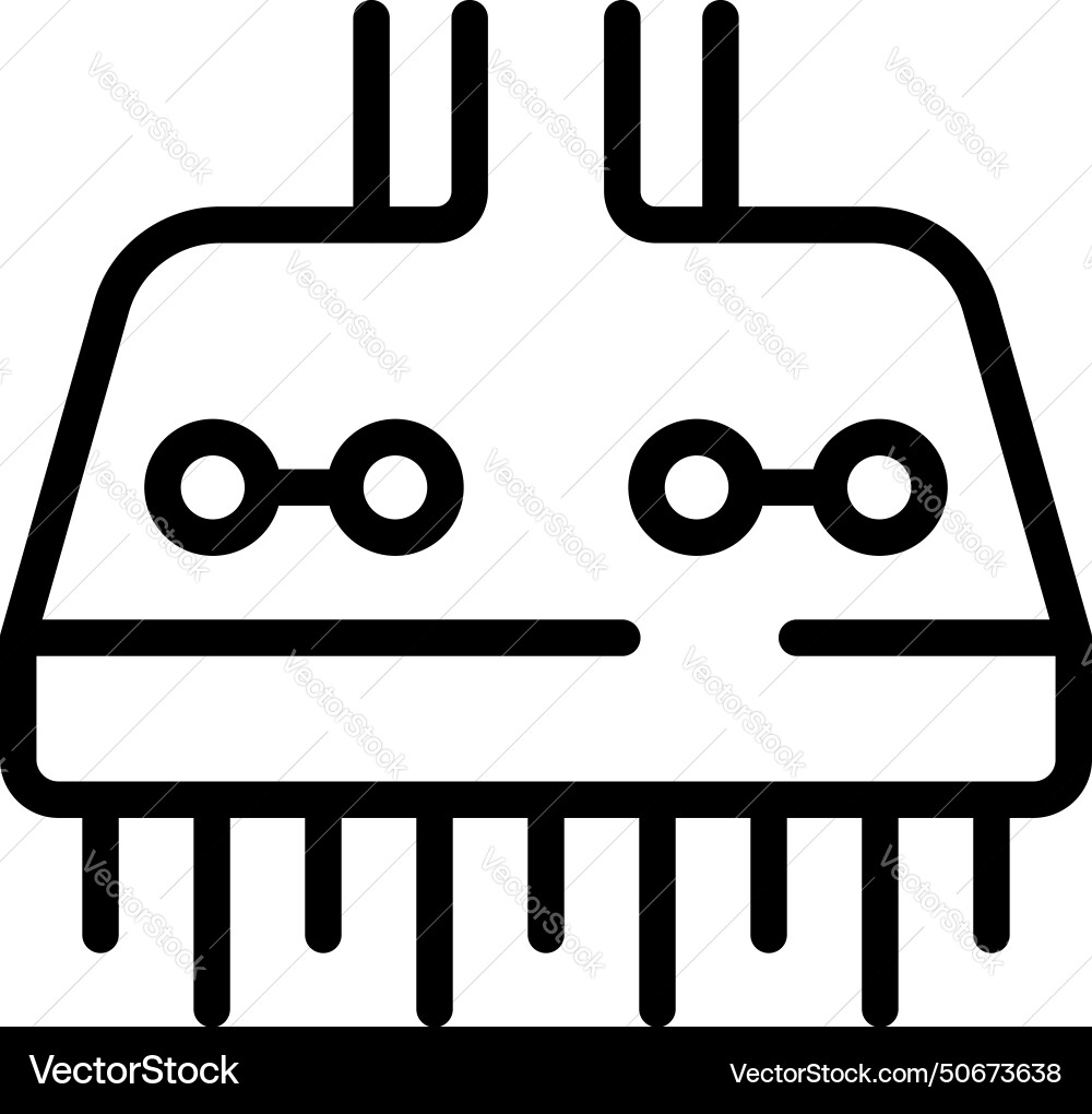 Kitchen exhaust icon outline stainless Royalty Free Vector