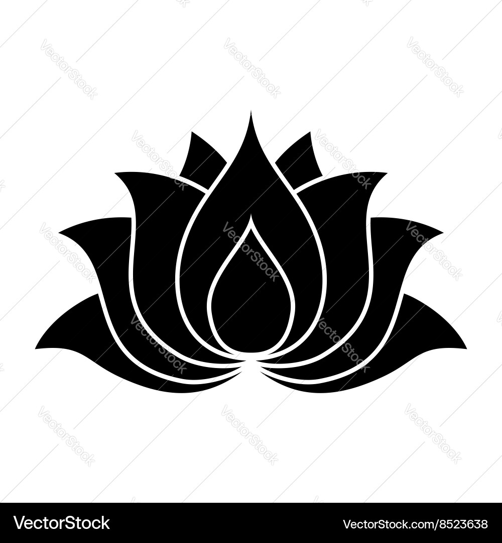 Lotus flower sign Royalty Free Vector Image - VectorStock