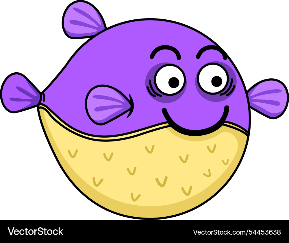 Puffer fish on a white background Royalty Free Vector Image