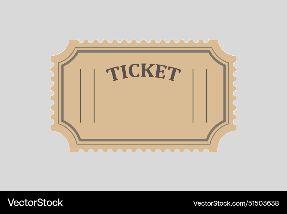 Retro ticket coupon mockup template design Vector Image