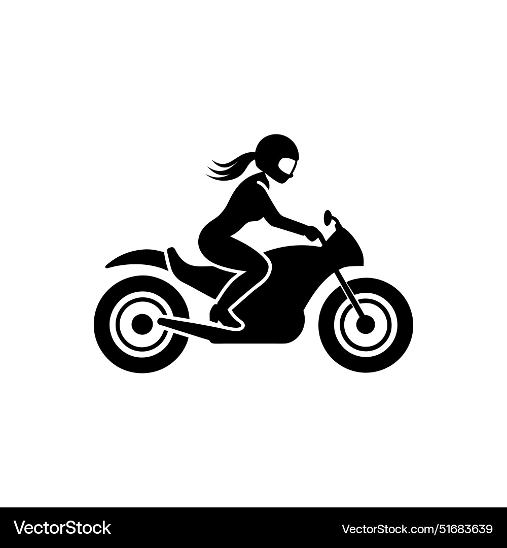A girl riding motorcycle Royalty Free Vector Image