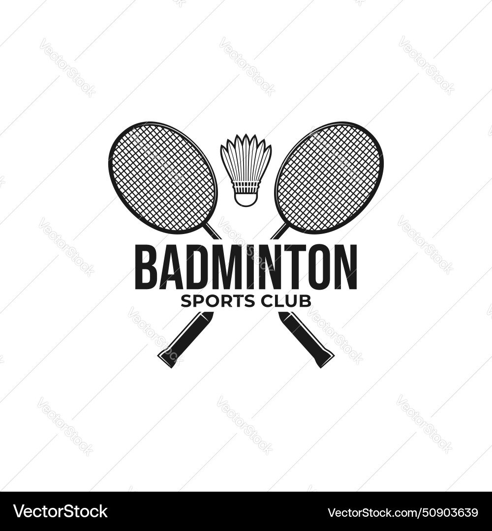 Badminton sport graphic template Royalty Free Vector Image