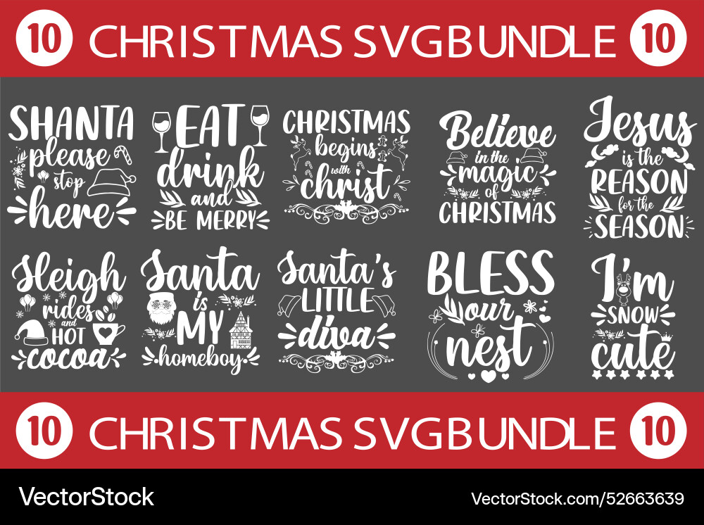 Christmas svg bundle Royalty Free Vector Image