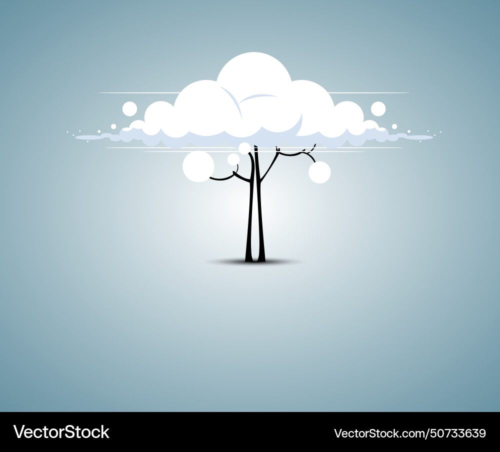 Cloudy crown of a tree Royalty Free Vector Image