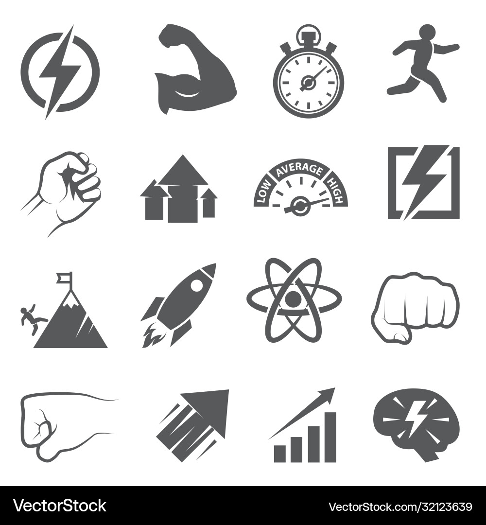 Power icons on white background Royalty Free Vector Image