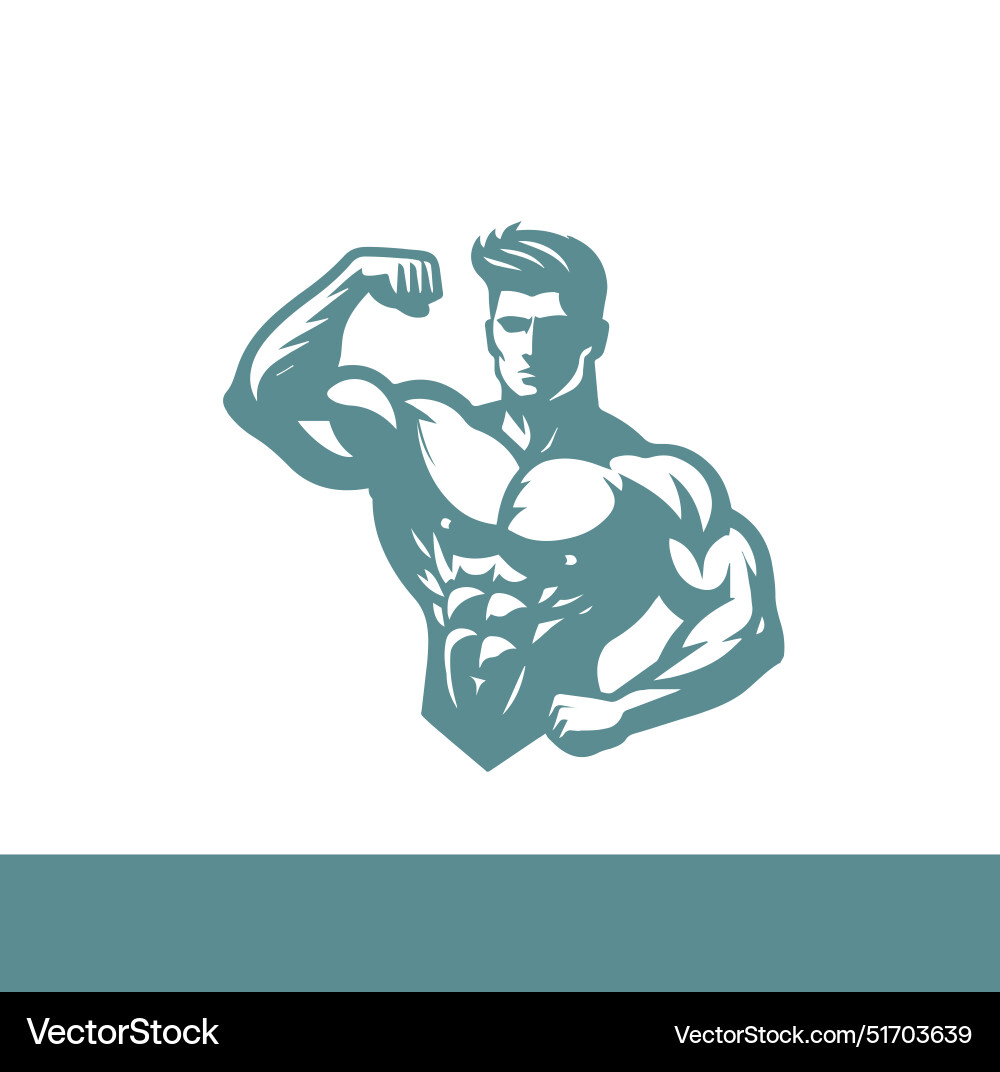 Strong gym man logo Royalty Free Vector Image - VectorStock