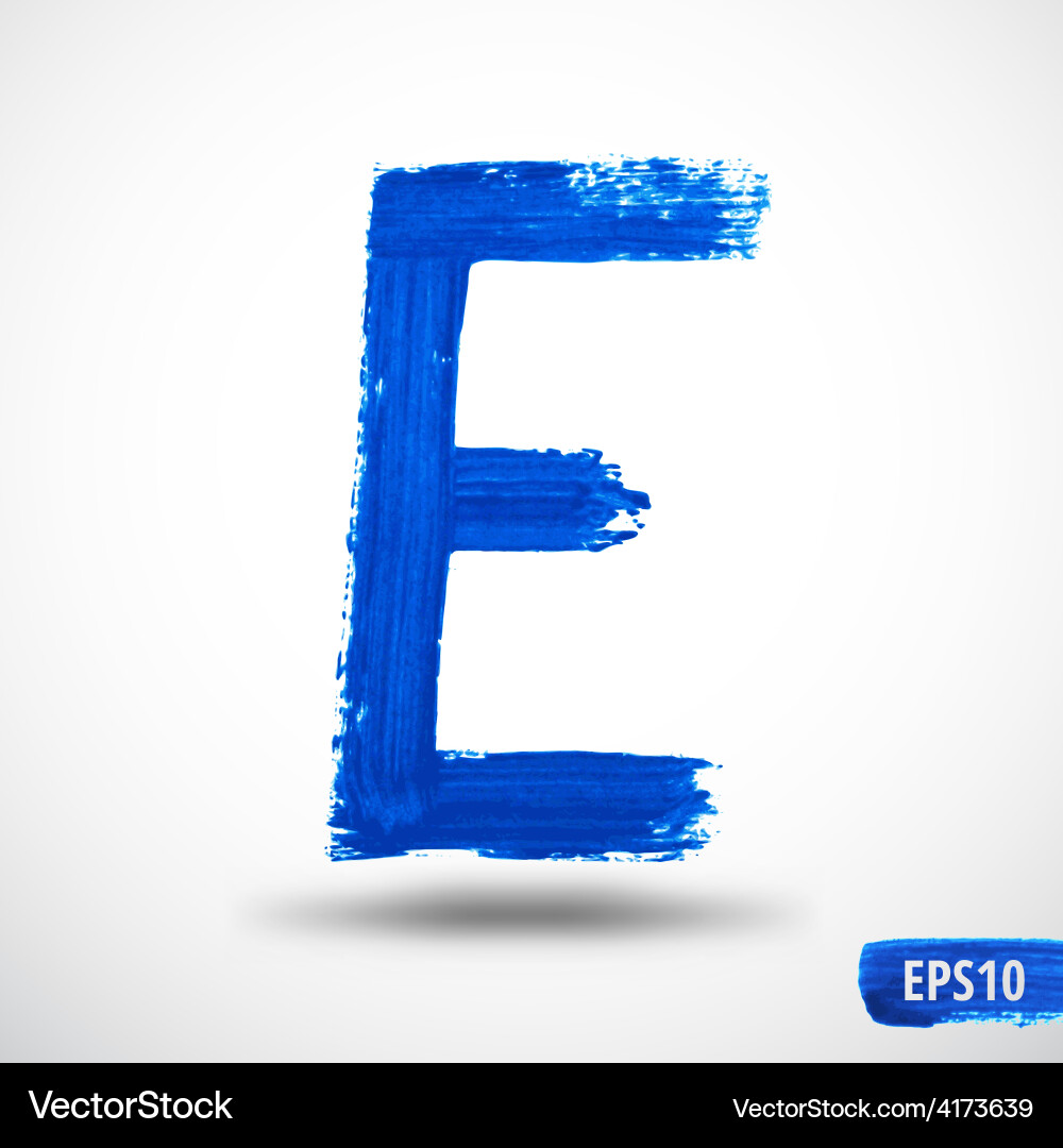 Watercolor Letter E Splash Royalty Free Vector Image