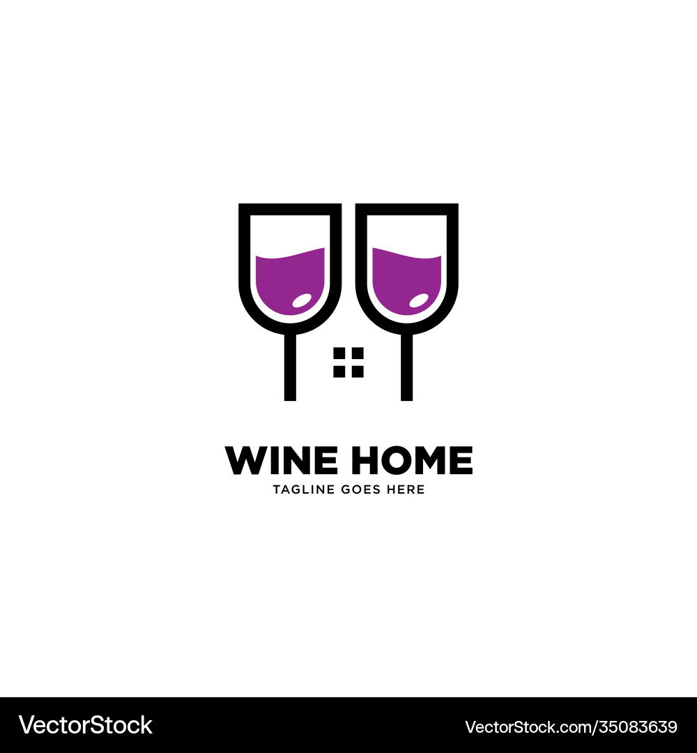 Wine home logo template Royalty Free Vector Image