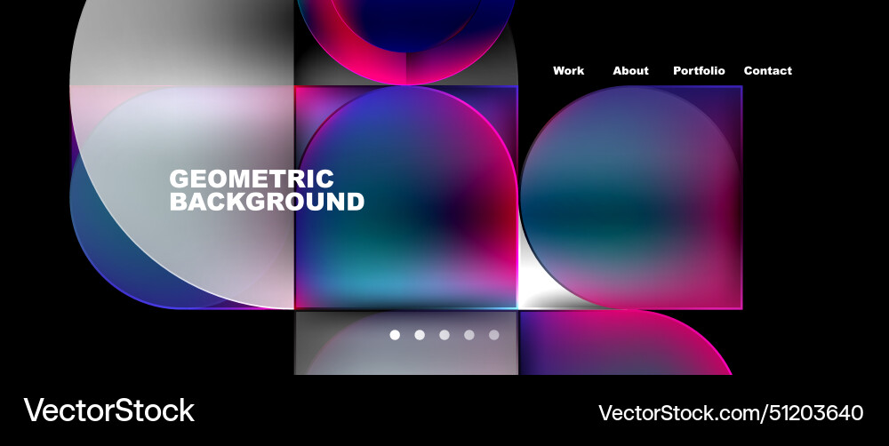 A geometric background with circles and squares Vector Image